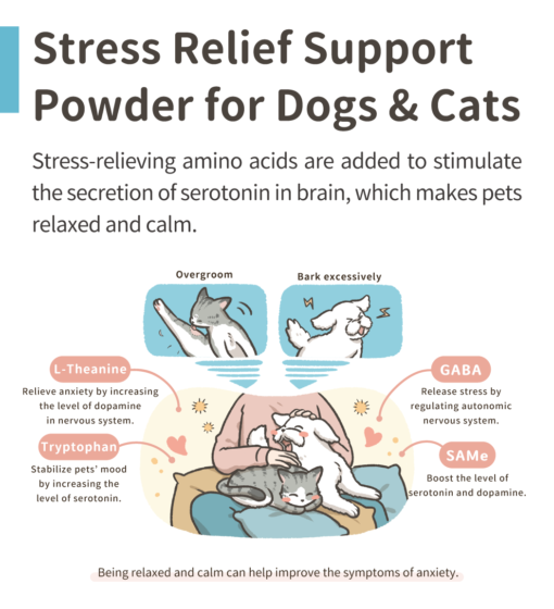 Stress Relief Support Powder for Dogs & Cats - 汪喵星球 (SG)